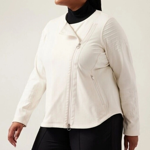 Athleta | Jackets & Coats | Athleta Moto Jacket In Cream White Nwot ...